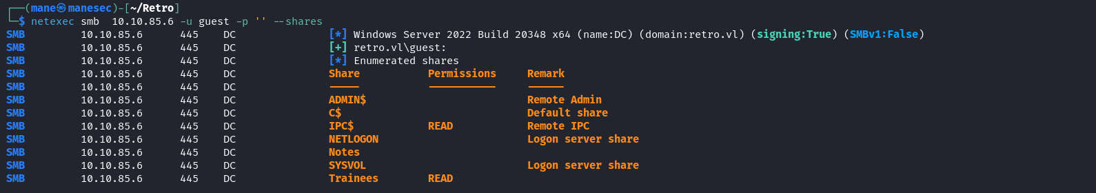 VulnLab - Machine - Retro - Mane's Blog