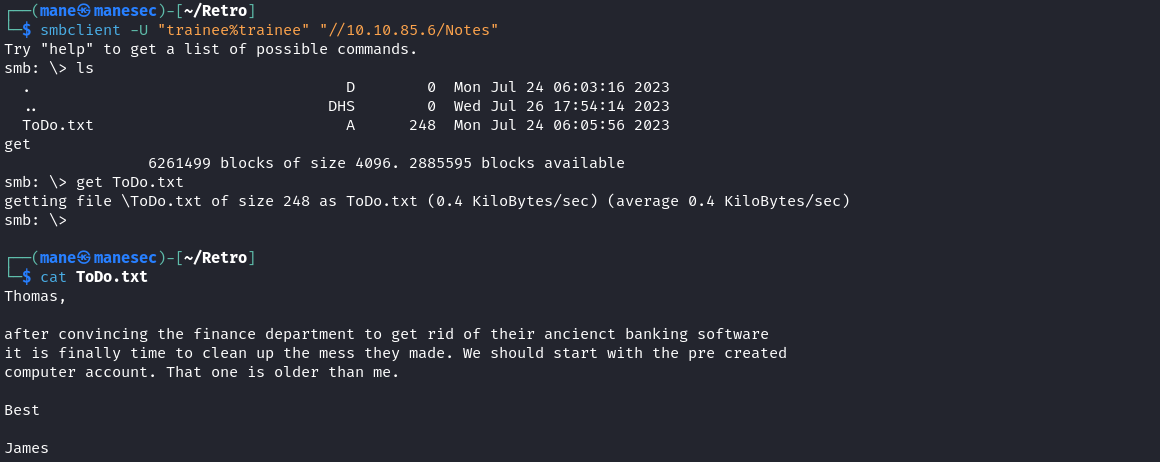 VulnLab - Machine - Retro - Mane's Blog